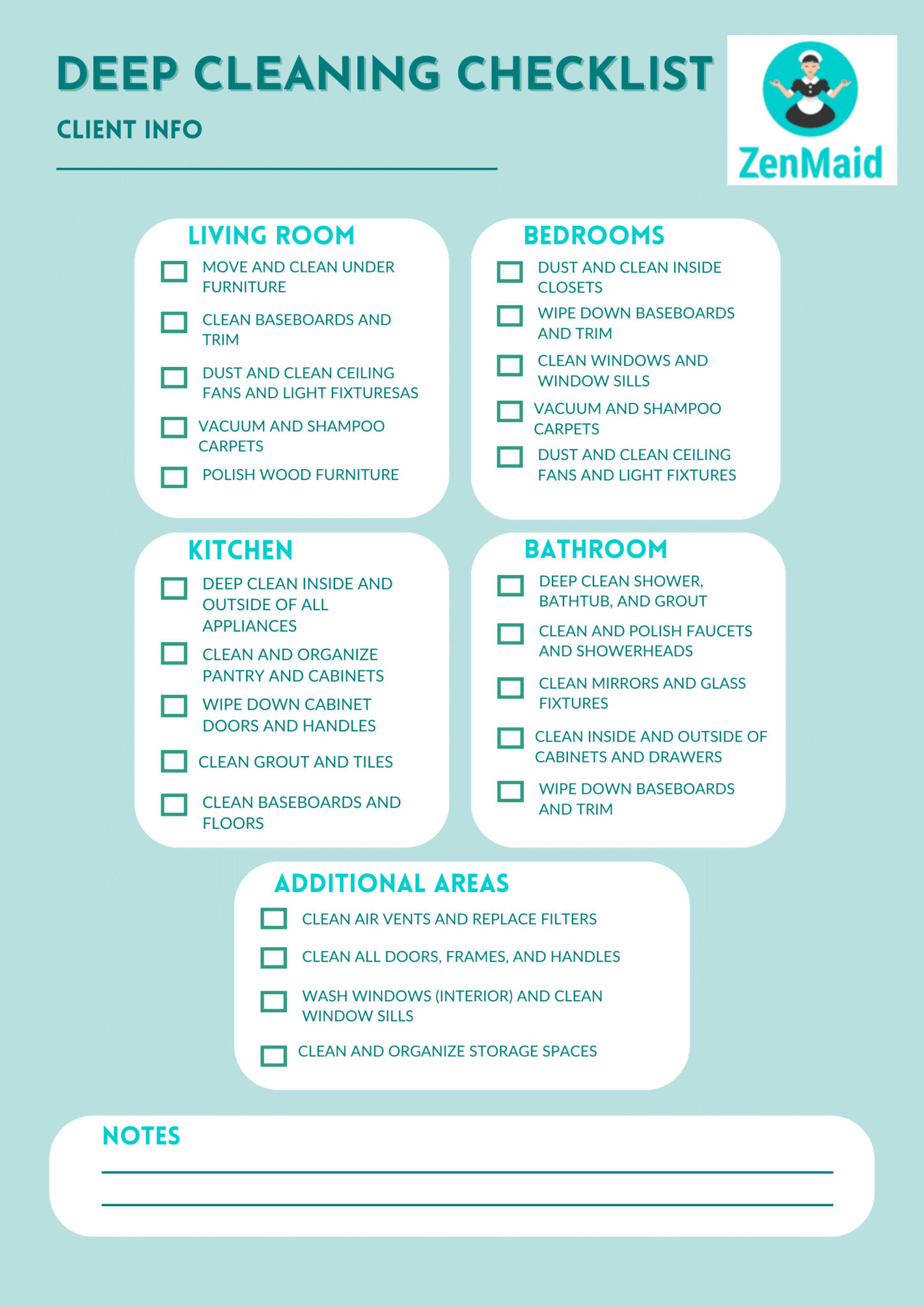 House Cleaning Checklists for Cleaning Businesses: Professional ...