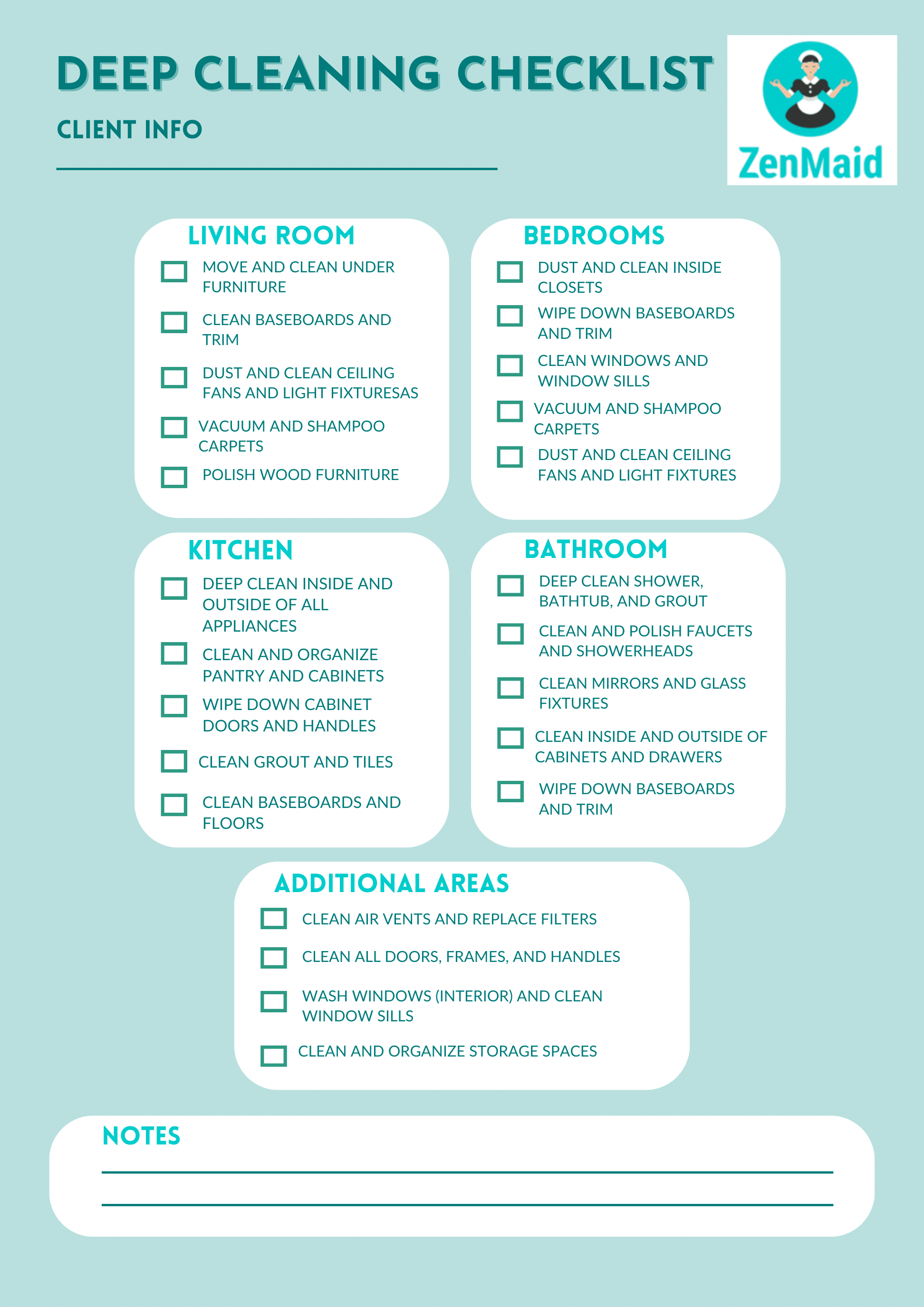 House Cleaning Checklists for Cleaning Businesses: Professional ...