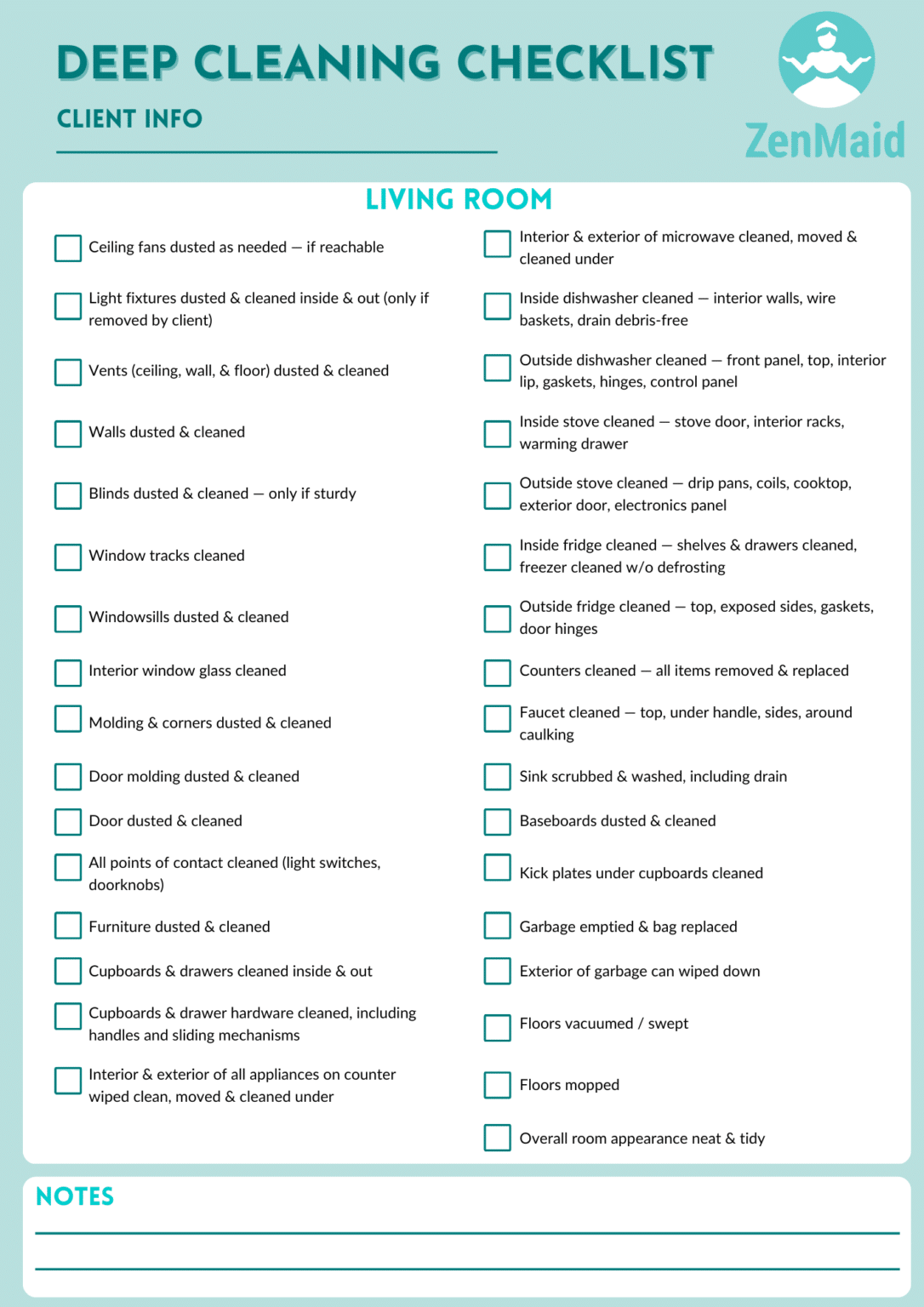 House Cleaning Checklists for Cleaning Businesses: Professional ...
